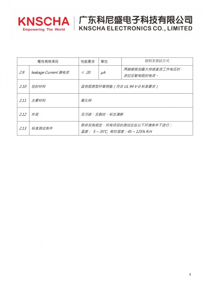 MOV20D470K206RV086 technical document page 4