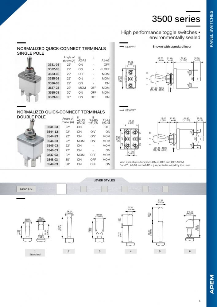 APEM 3500 series datasheet page 5