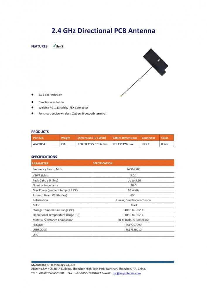 AIWP004 datasheet page 1