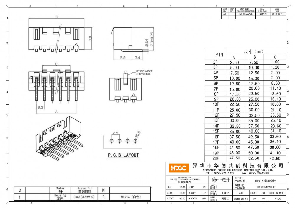 HDGC2512WR-4P technical document preview