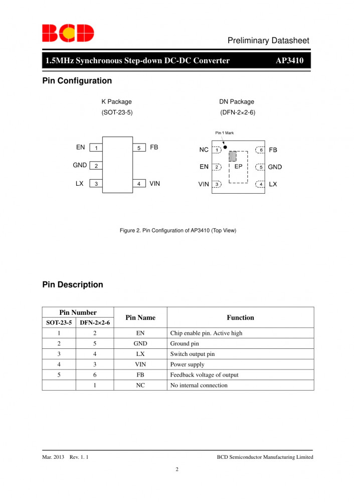 AP3410 datasheet page 2