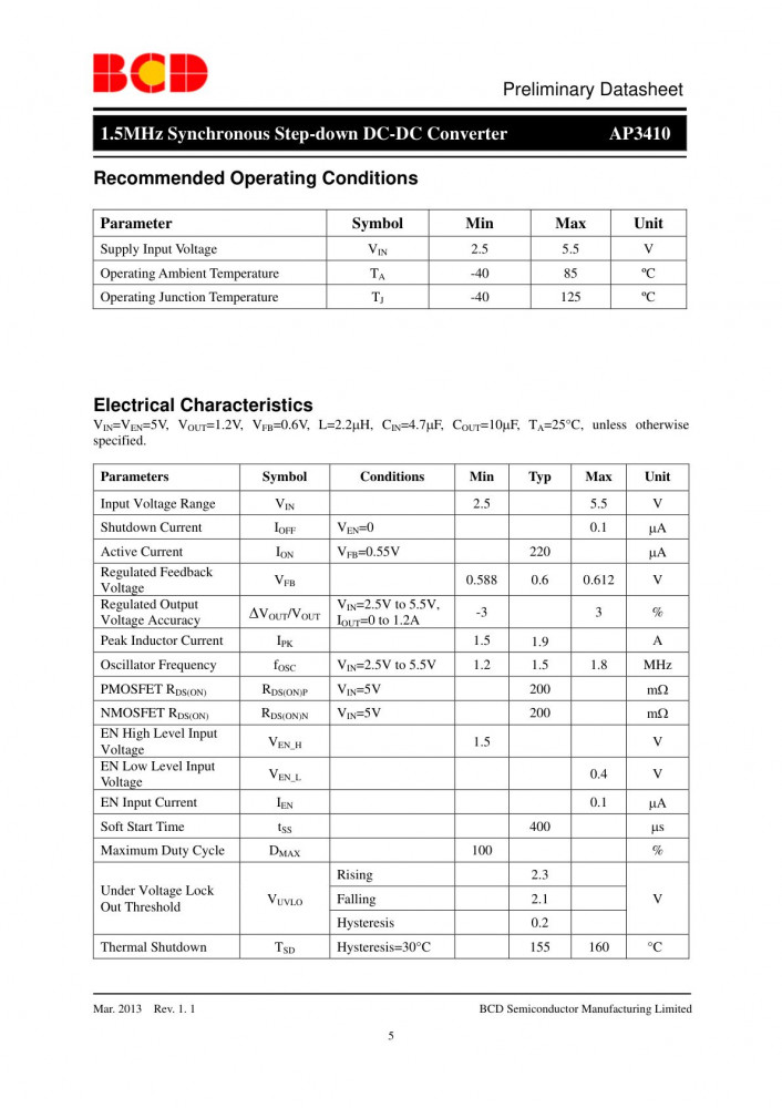 AP3410 datasheet page 5