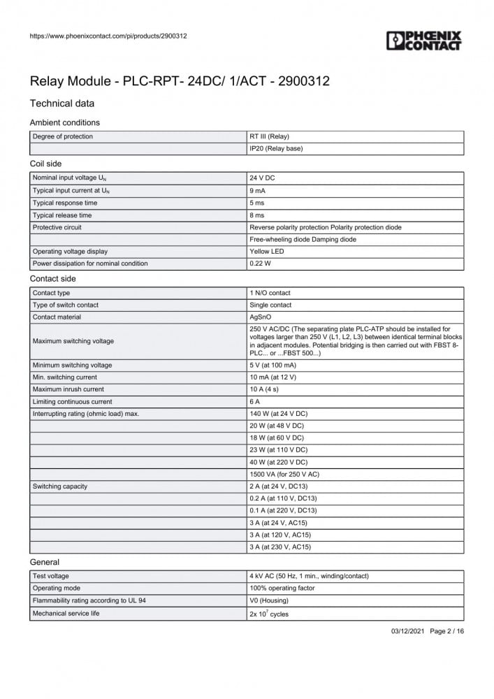 Phoenix Contact 2900312 document page 2