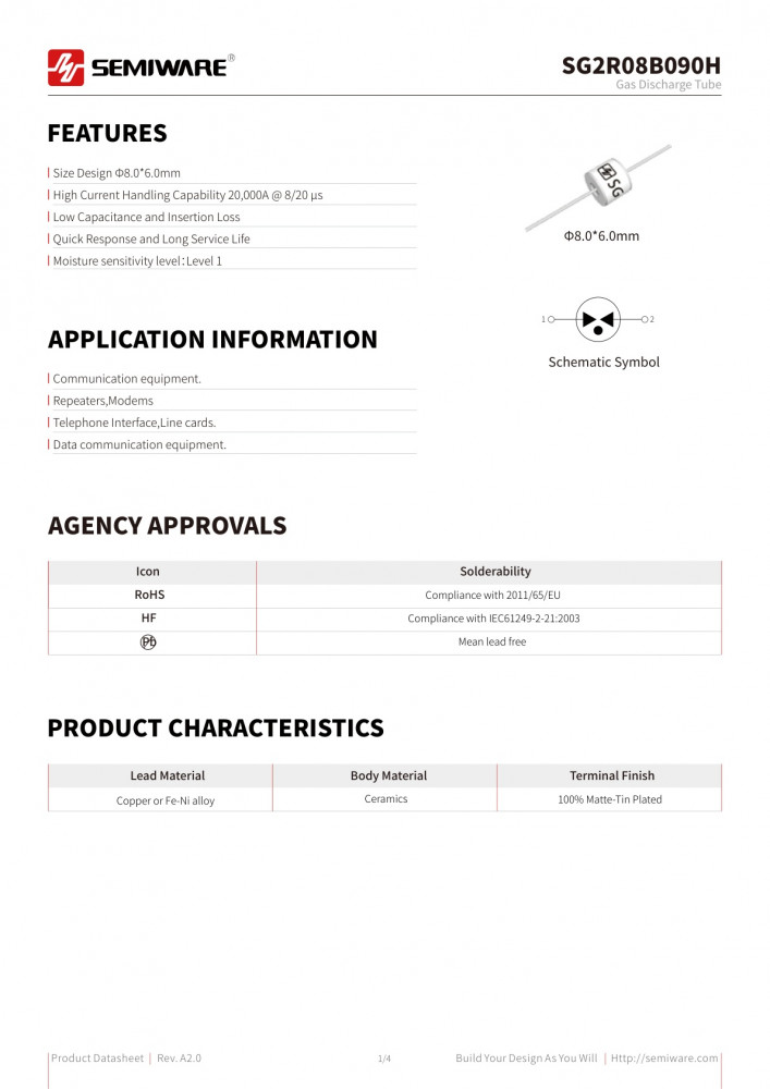SG2R08B090H datasheet page 1