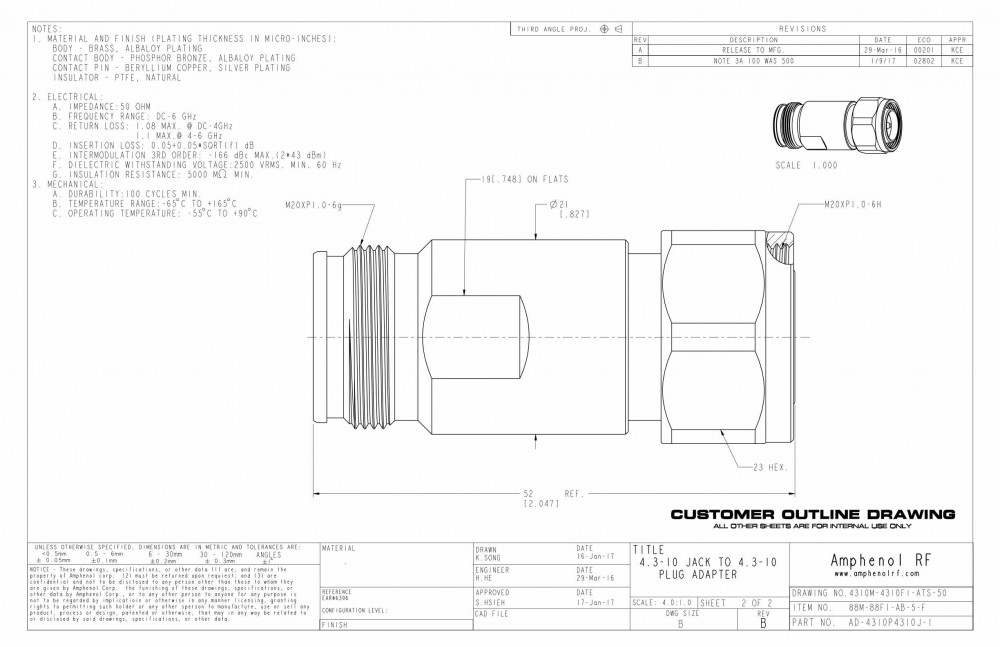 AD-4310P4310J-1 technical drawing page
