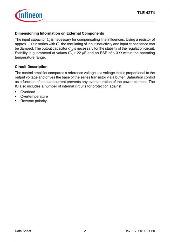 TLE4274 datasheet page 2
