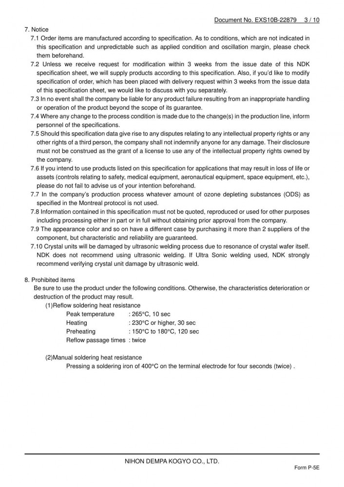 NDK NX2012SA specification page 3