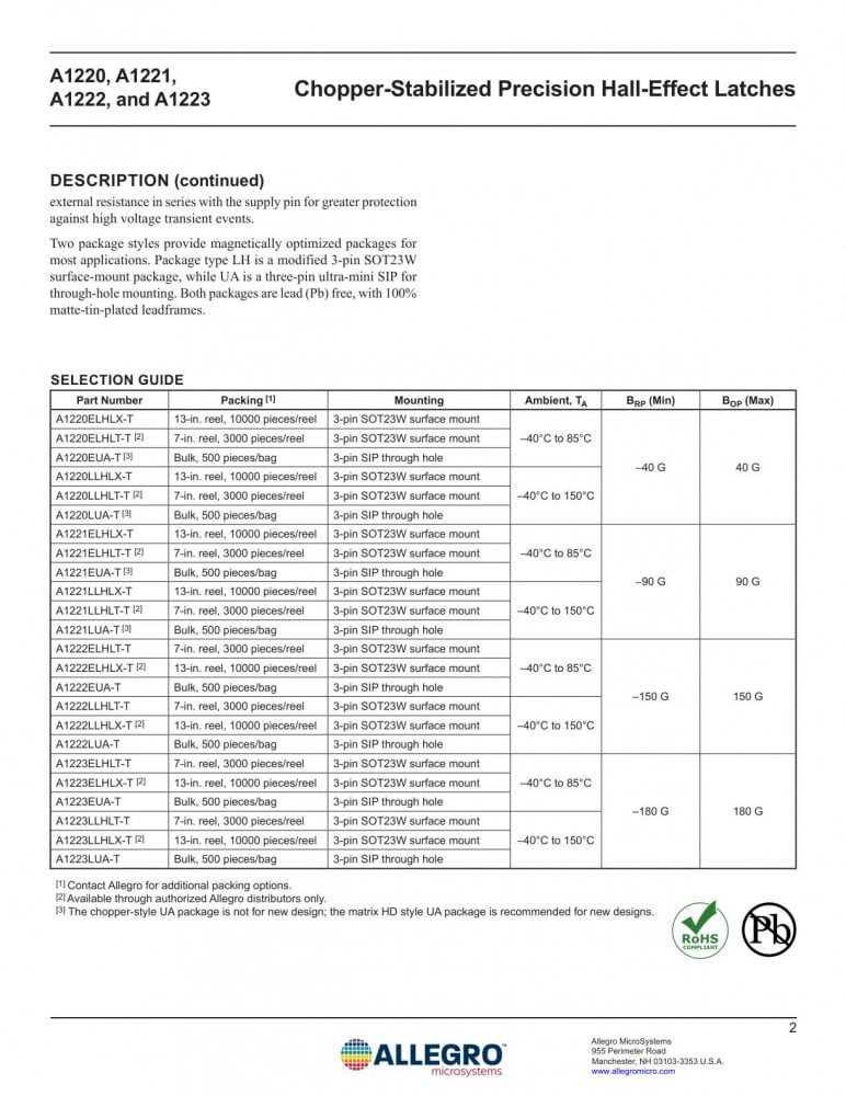 A1221LUA-T datasheet page 2