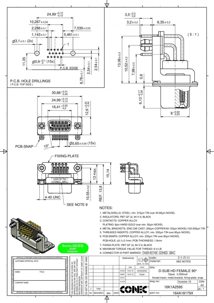 Conec 164A18179X product drawing