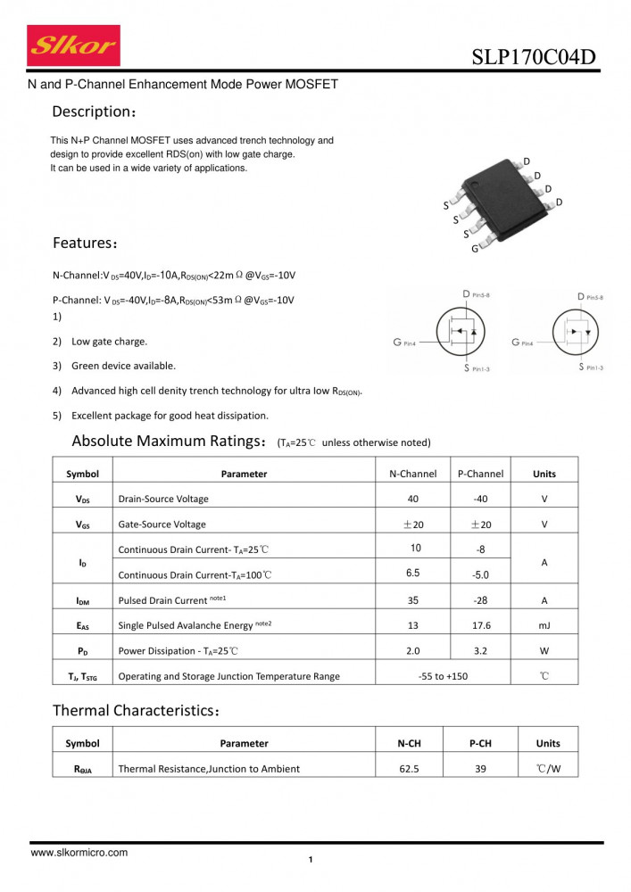 SLP170C04D datasheet page 1
