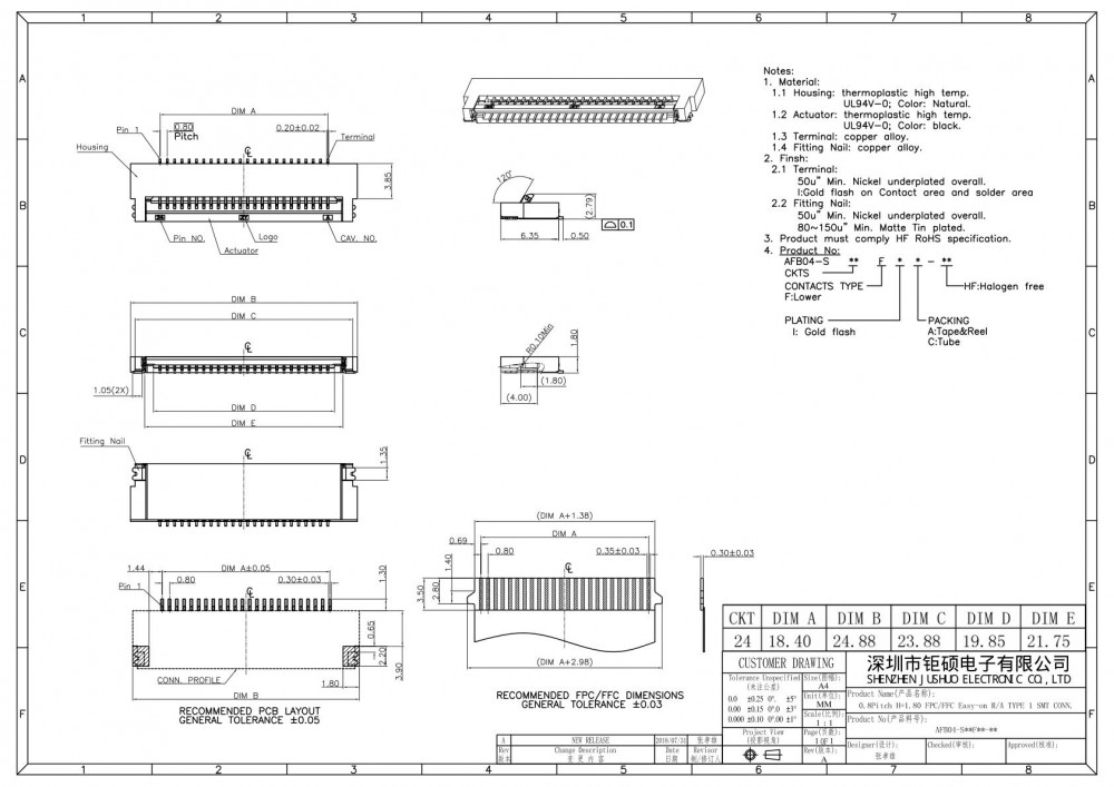 AFB04-S30FIA-HF technical document page 1