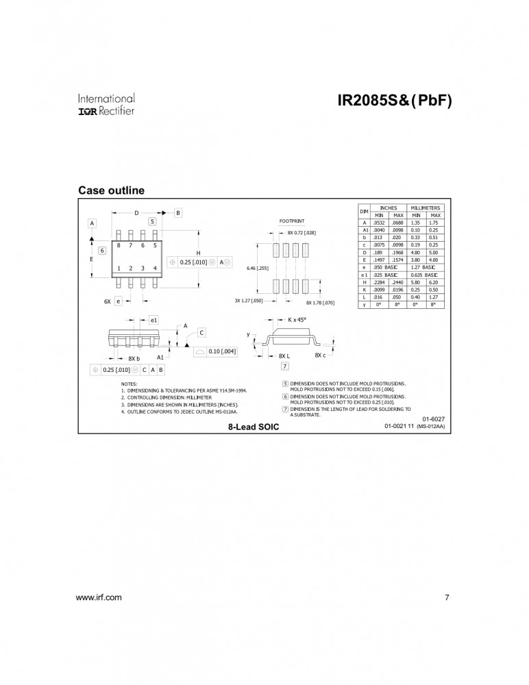 IR2085STRPbF datasheet page 7