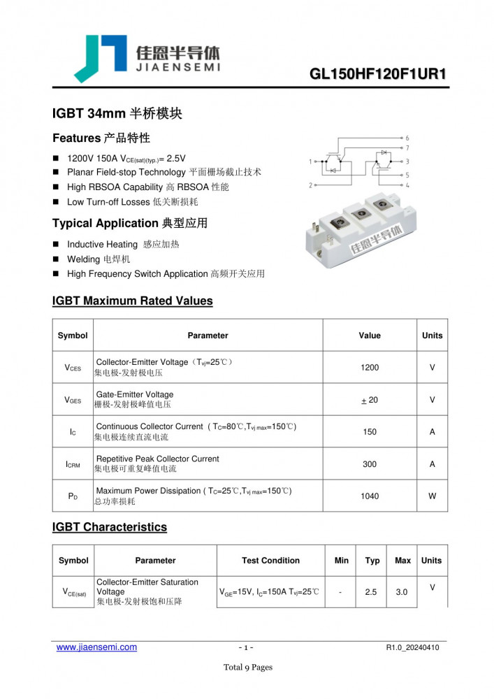 GL150HF120F1UR1 datasheet page 1