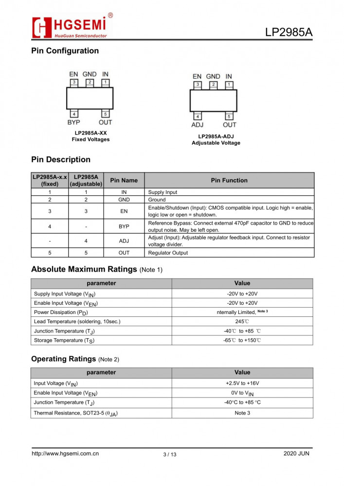 LP2985A datasheet page 3