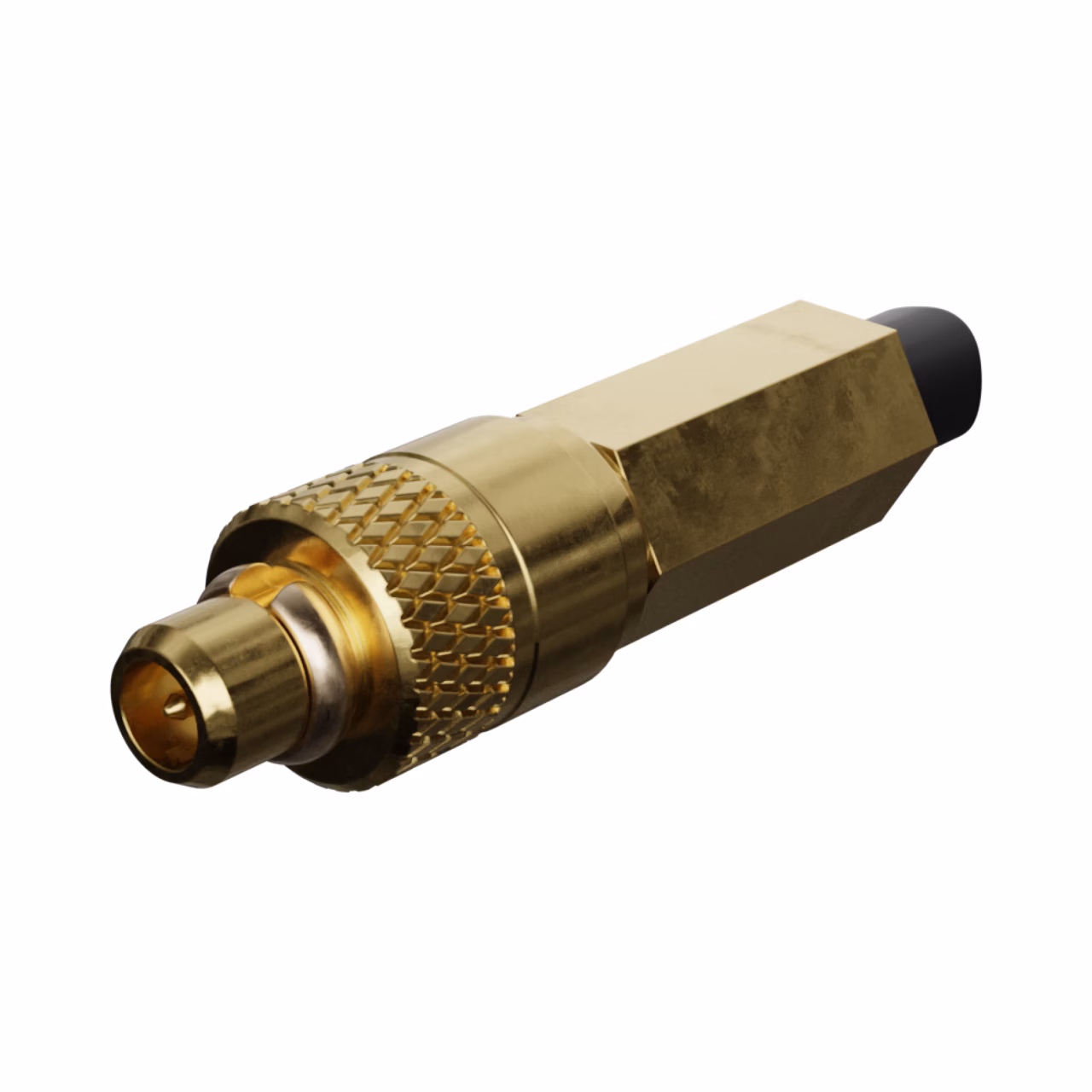 MMCX Plug, Straight, Crimp, RD-316 Cable, Brass Body, Gold (Au) Plating, One Piece Per Bag, 50 Ohms for sale