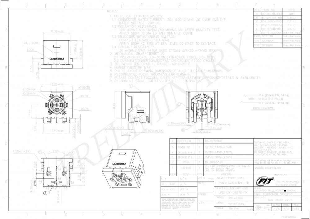 FOXCONN JPD1131-DB570-7H drawing page 1