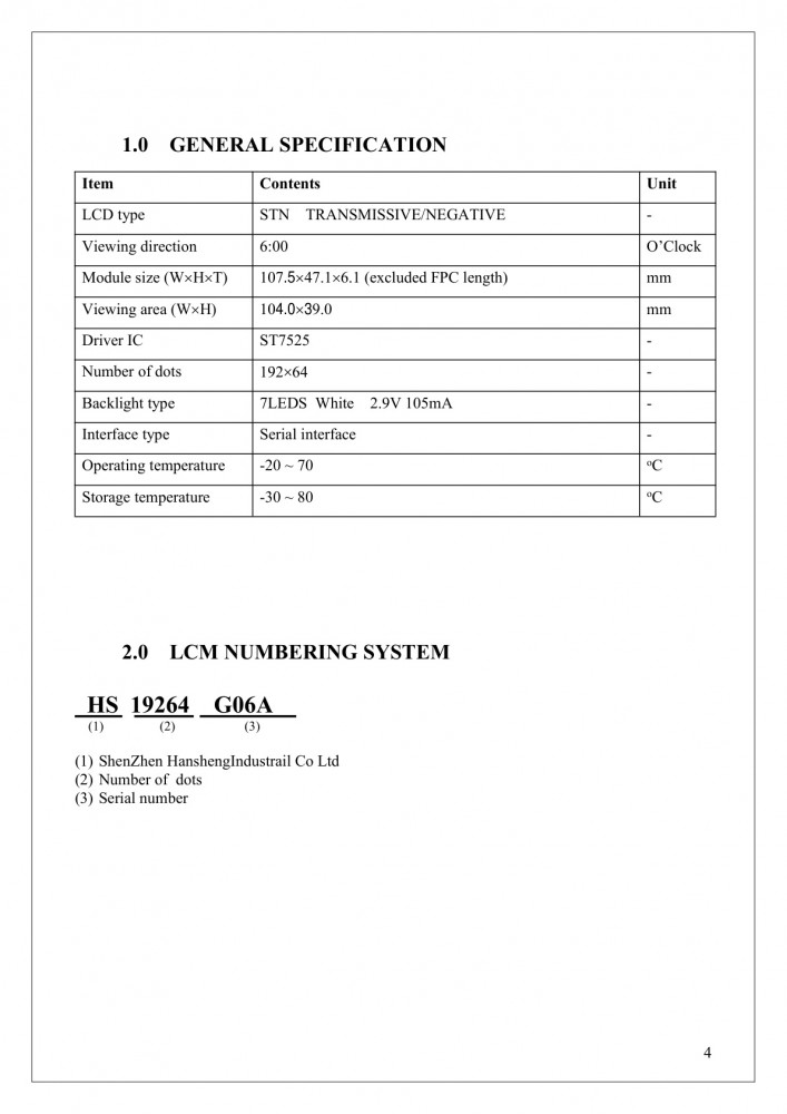 HS19264G06A datasheet page 4