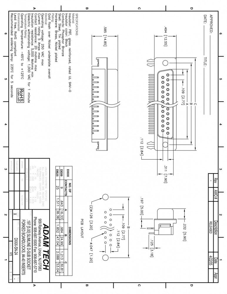 ADAM TECH DE09-SN-24 technical document