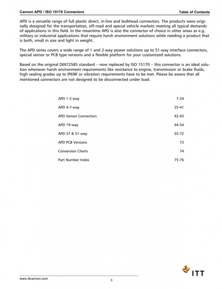 ITT CANNON APD documentation page 5