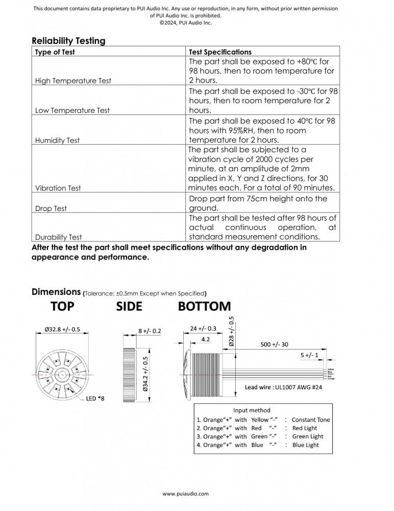 LAI-3330-PM-WP-LW500 technical document page 3