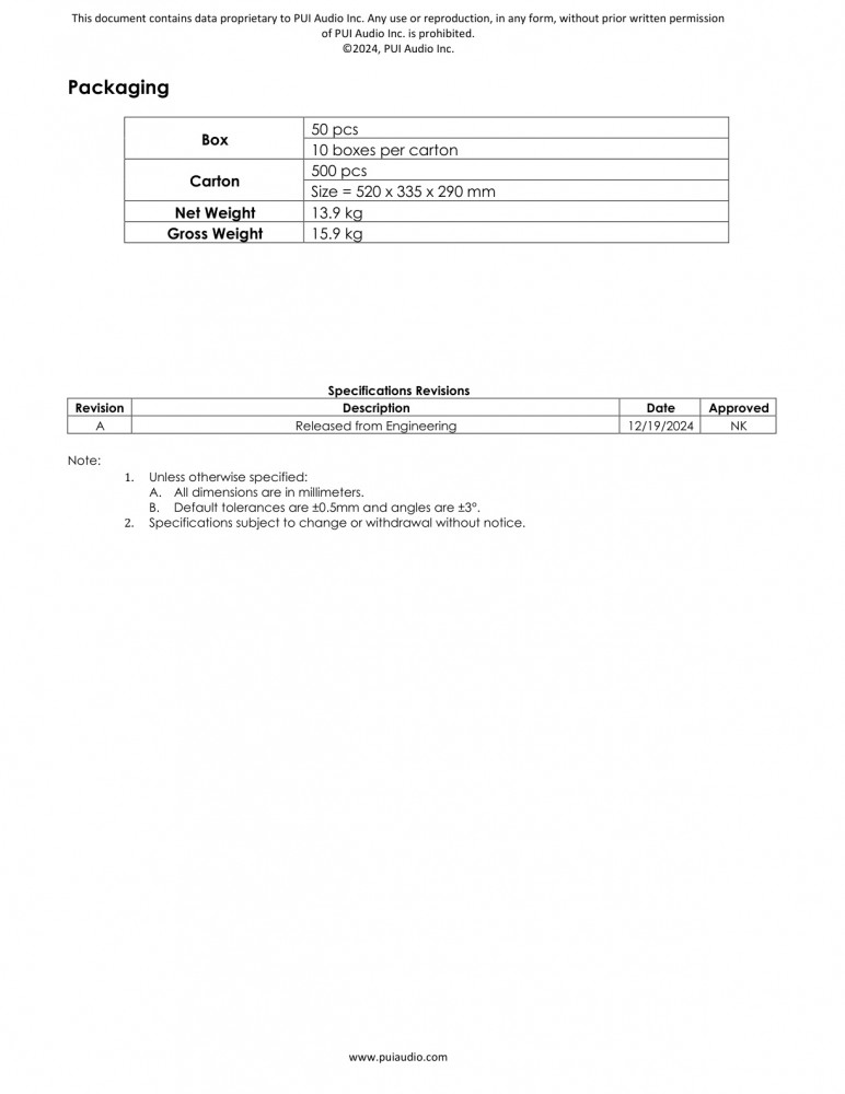 LAI-3330-PM-WP-LW500 technical document page 4