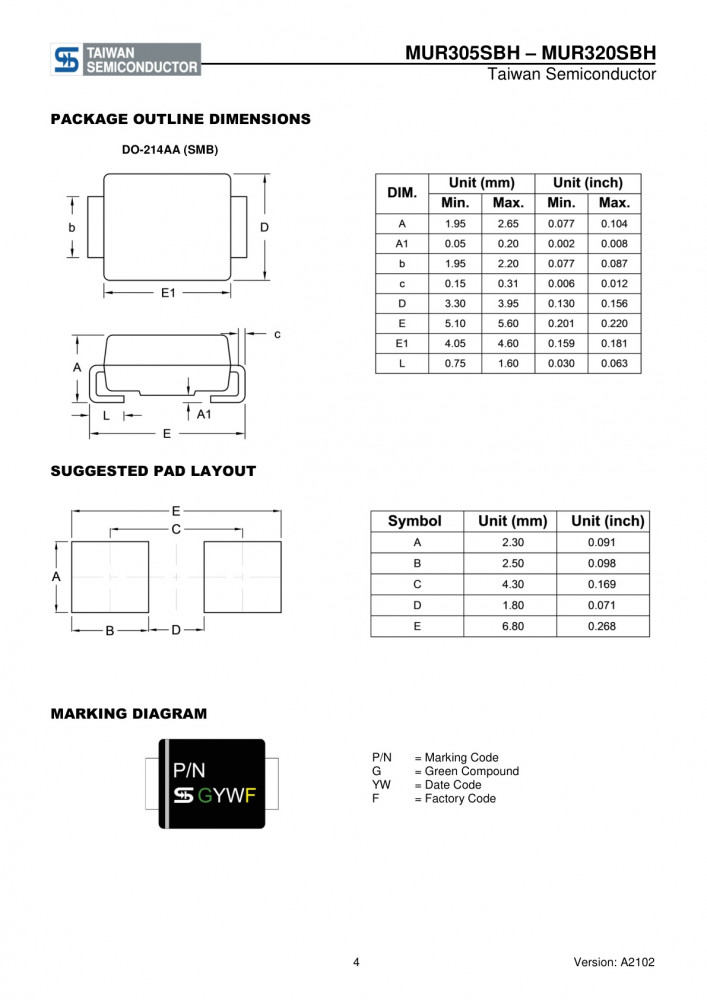 MUR310SBH technical document page 4