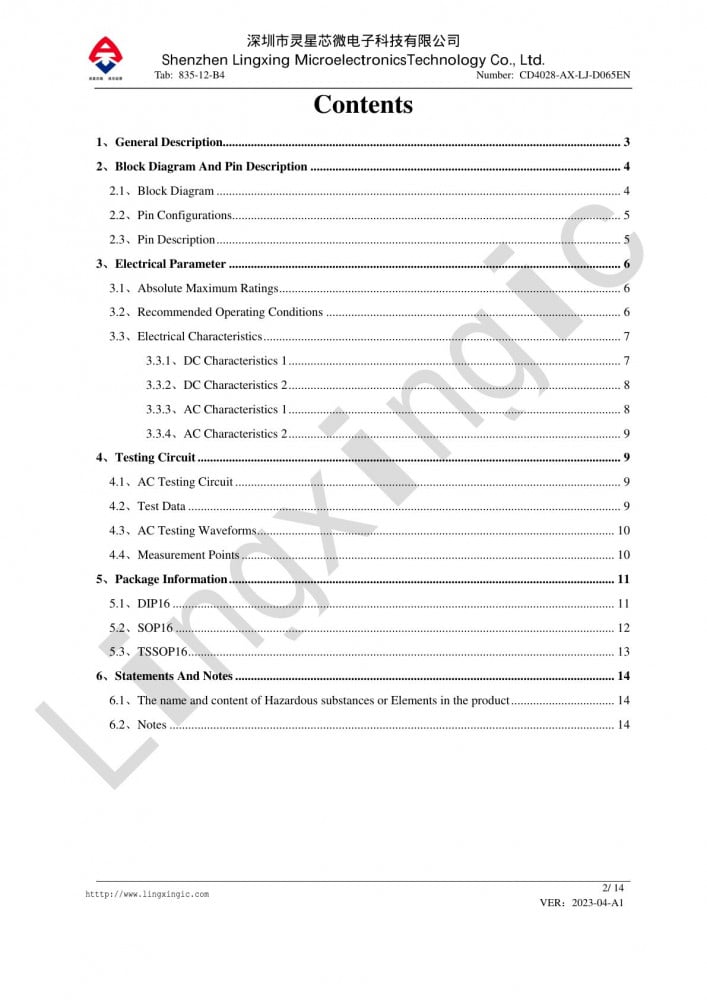 CD4028 datasheet page 2