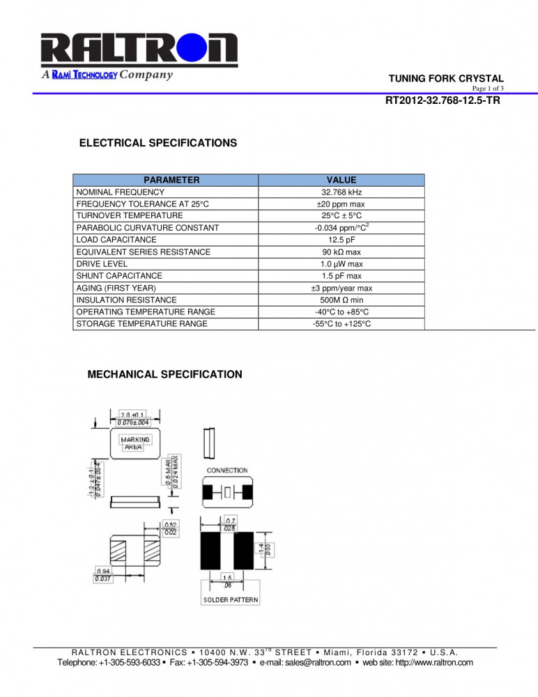 RT2012-32.768-12.5-TR datasheet page 1