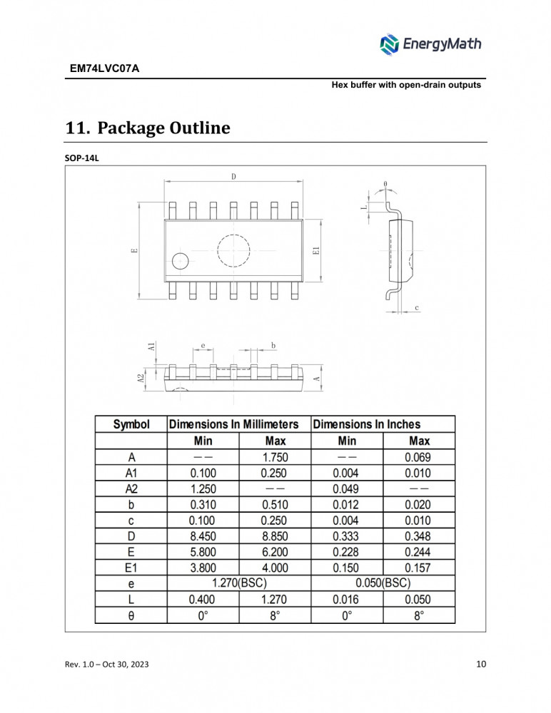 EM74LVC07APW datasheet page 10