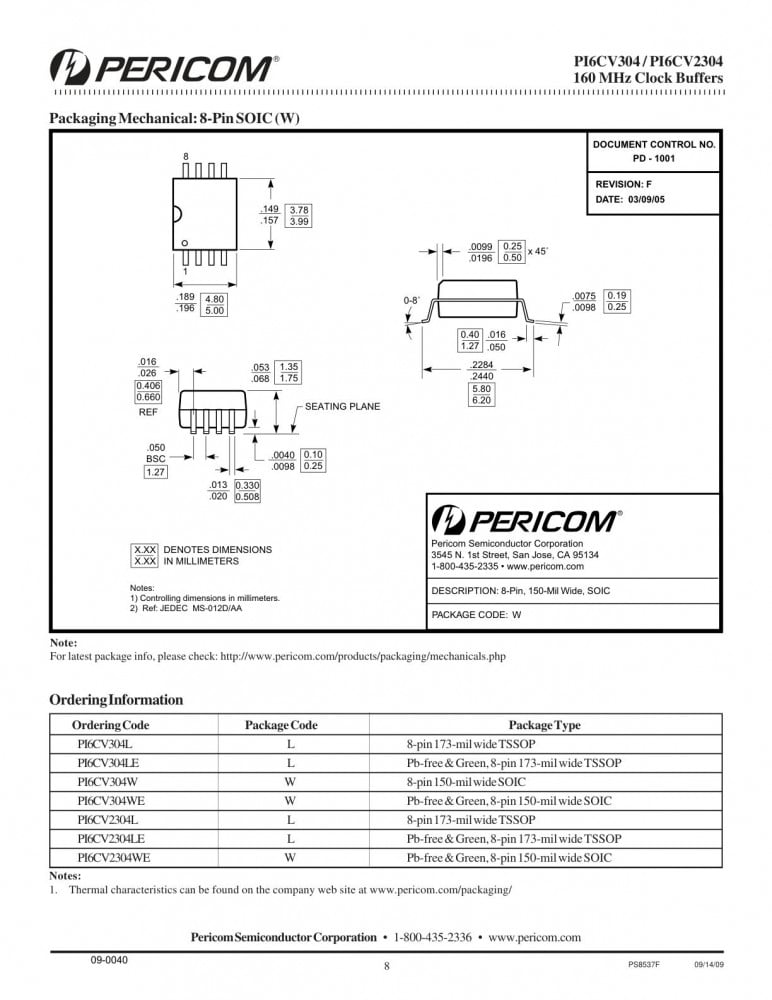 PI6CV2304LEX datasheet page 8