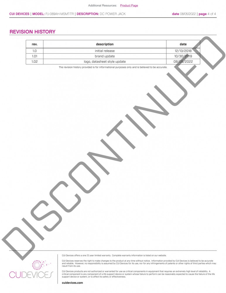 PJ-089AH-MSMT-TR datasheet page 4