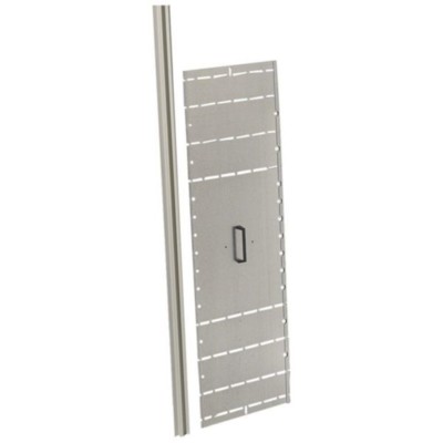 Metal solid faceplate XL³ 4000 - Cable sleeve plate H600 C.S - Steel IK07 powder-coated - 350x600mm - Halogen free grey RAL7035
