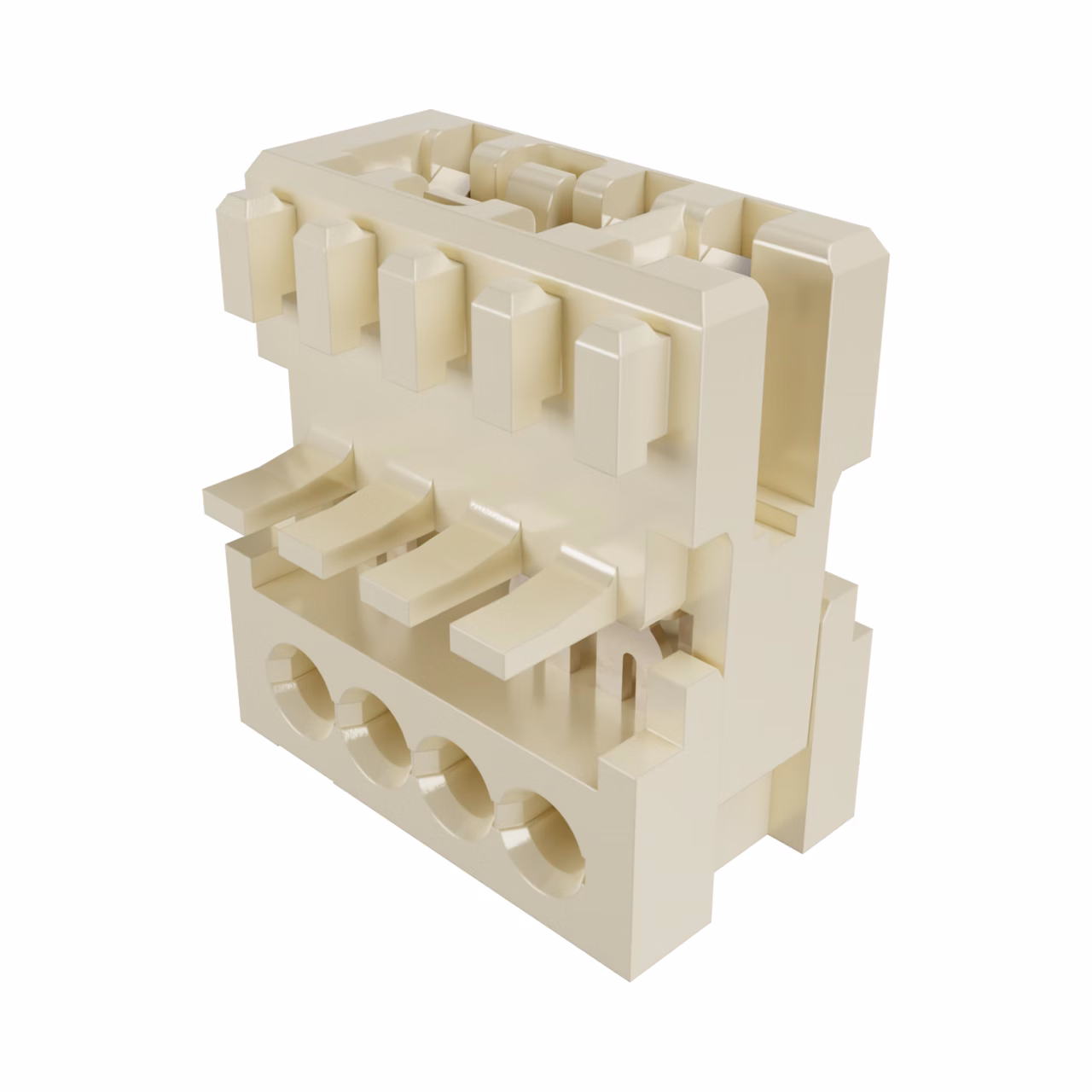 Appli-Mate RAST 2.5 Connector, 2.50mm Pitch, Female, 4 Circuits, No Position Keys Removed, Polarizing Rib Between 3/4, 1 Closed and 1 Open Endwall, Tin Plating for sale