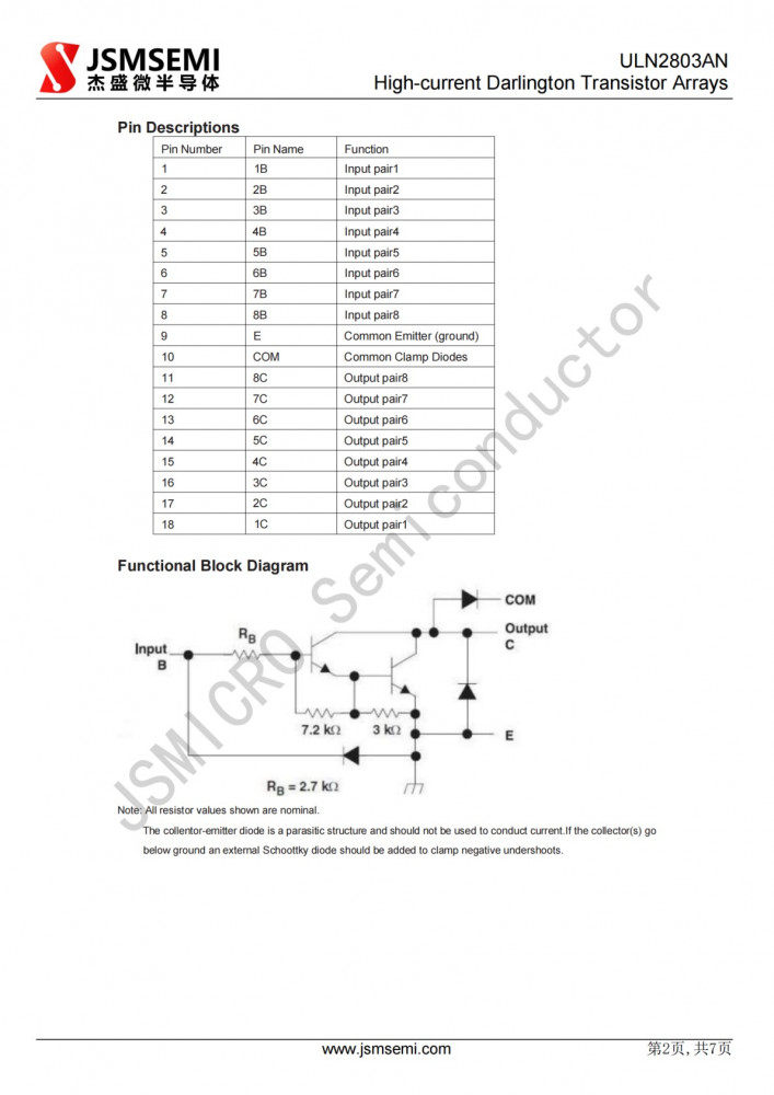 ULN2803AN-JSM datasheet page 2