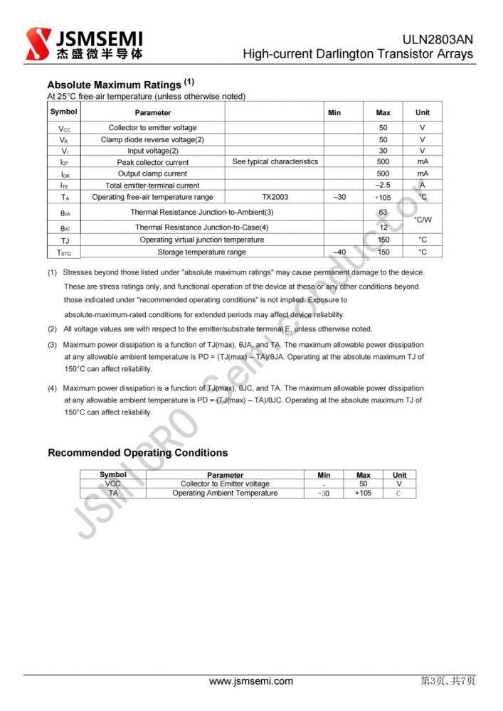 ULN2803AN-JSM datasheet page 3