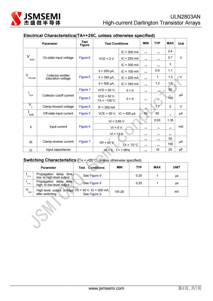 ULN2803AN-JSM datasheet page 4