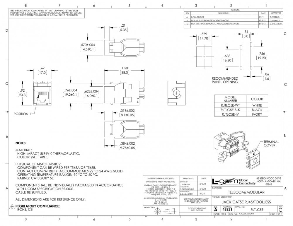 RJTLC5E-WT technical document preview