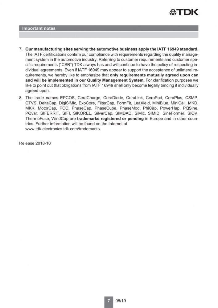 B82450A series technical document, page 7