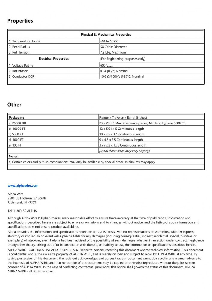 Alpha Wire 6714 SL001 technical document page 2