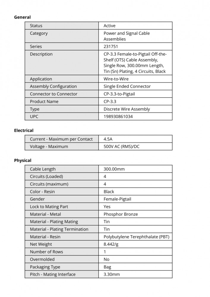 Technical document page 2 for product reference