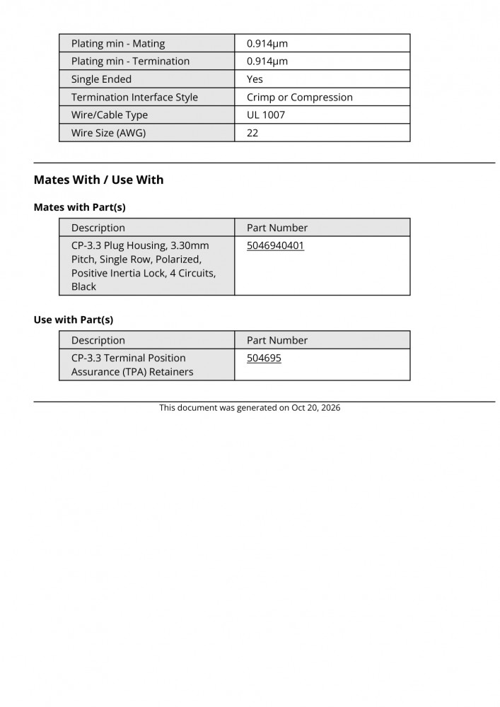 Technical document page 3 for product reference