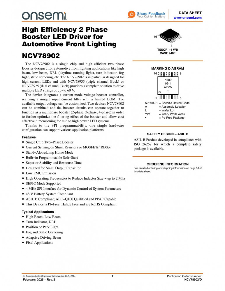 NCV78902 datasheet page 1