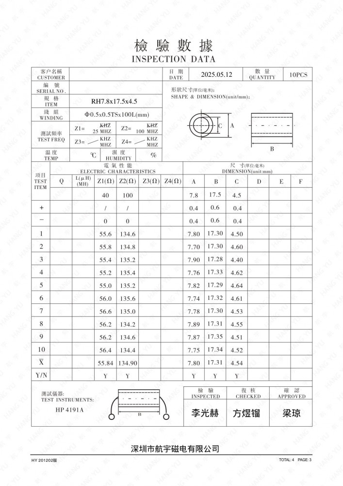 RH7.8×17.5×4.5 inspection data page