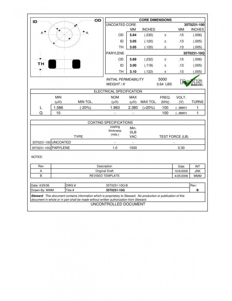 Laird 35T0231-10Q technical drawing preview