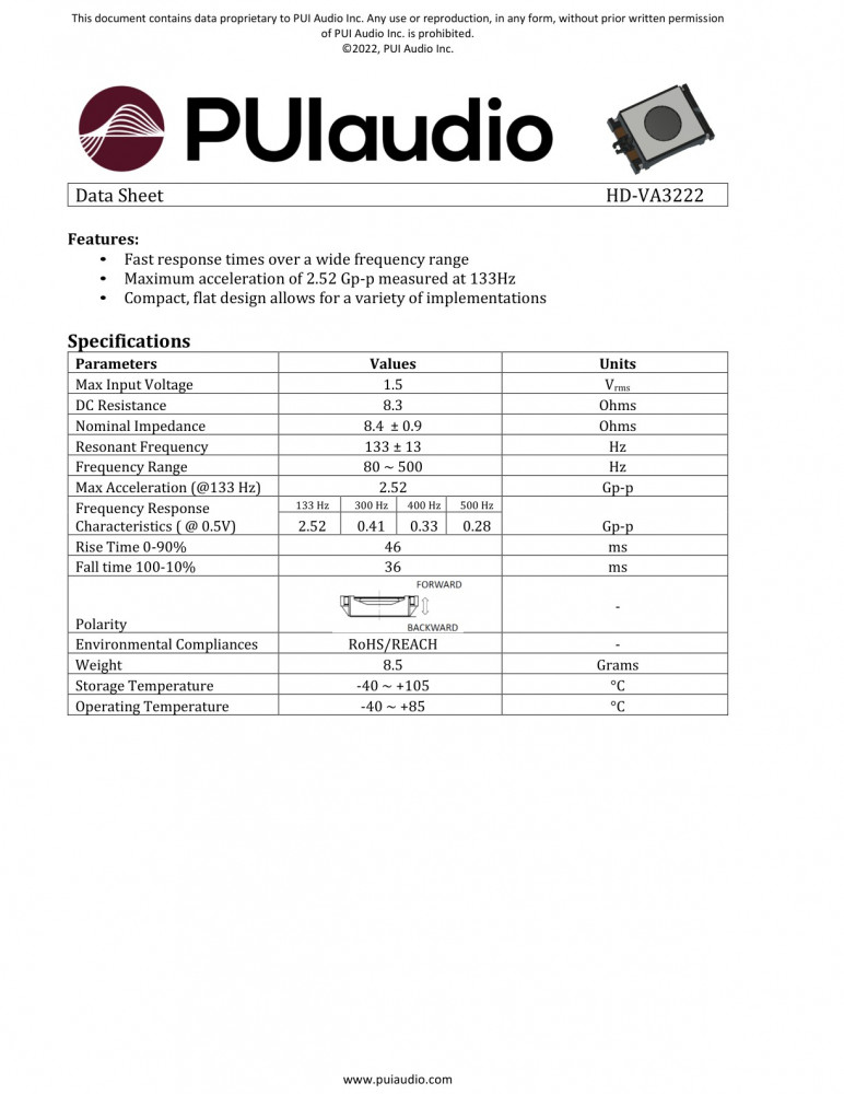 HD-VA3222 datasheet page 1