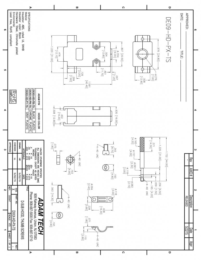 DE09-HD-PN-TS technical document page 1
