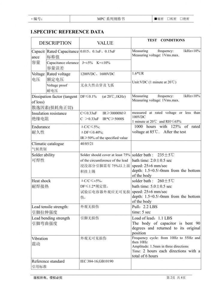 MPC153K1600D01 specification page 2