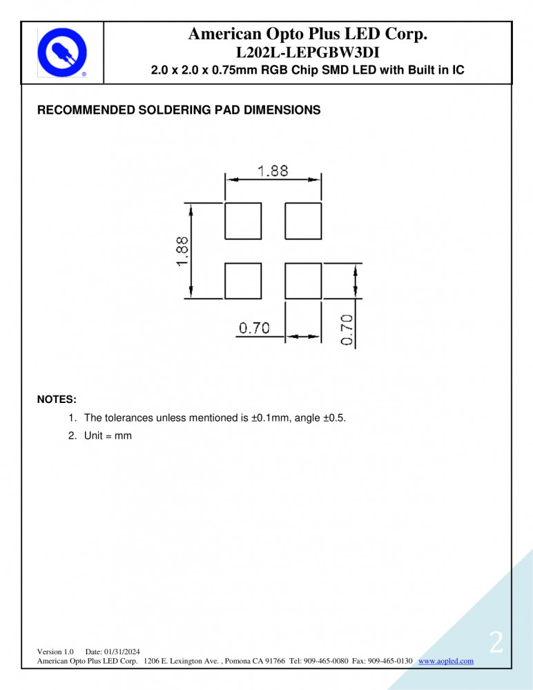 L202L-LEPGBW3DI datasheet page 2