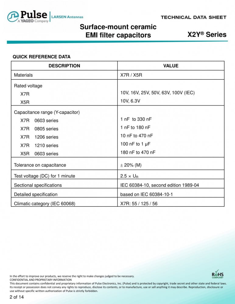 PULSE X2Y technical document page 2