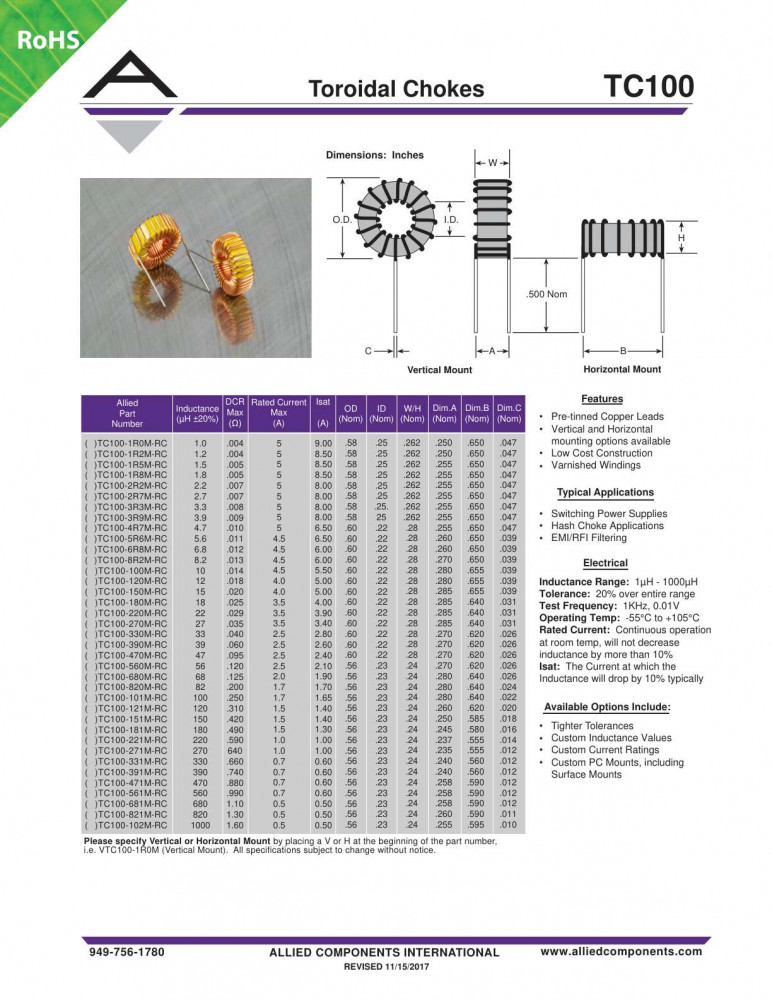TC100 series technical document image